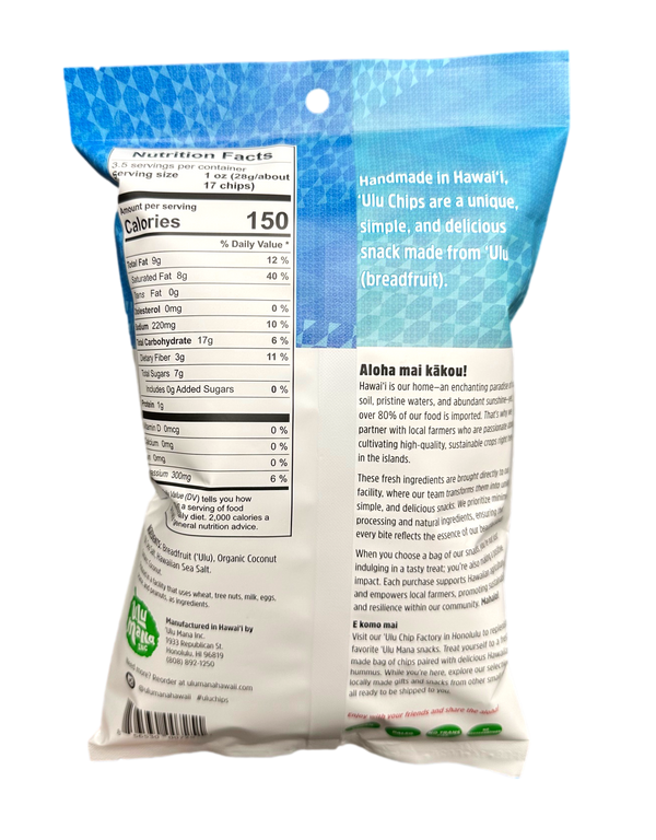 'Ulu Chips- Hawaiian Sea Salt | Hawaiian Breadfruit Chip | Gluten Free ...