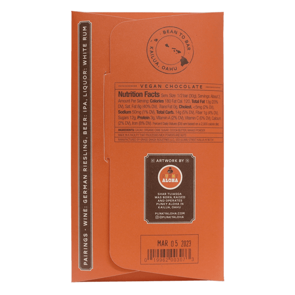 Manako X Mango Hawaiian Chocolate Bar 70% | 60g | Manoa Chocolate - Ulu ...